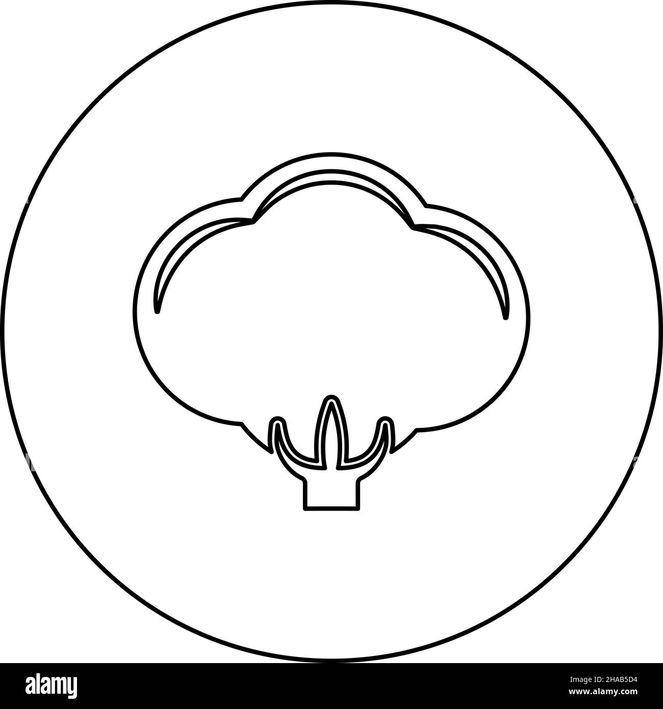 Cotton icon in circle round black color vector illustration image ...
