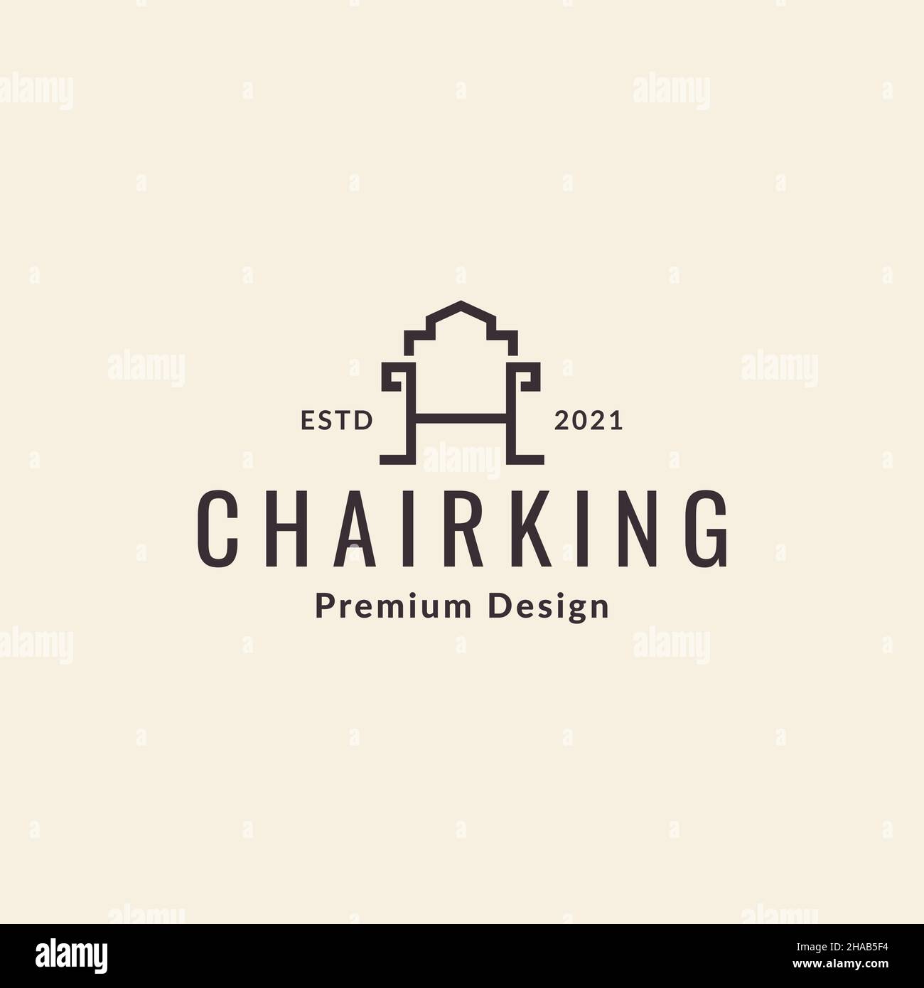 line chair king crown logo symbol icon vector graphic design ...
