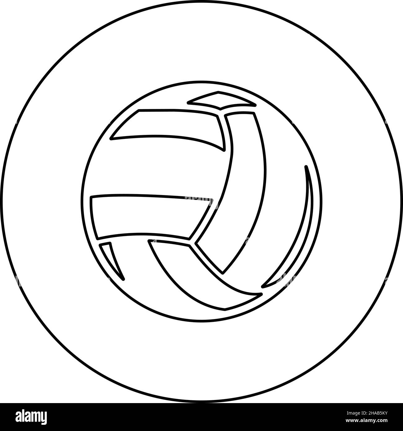 Volleyball ball sport equipment icon in circle round black color vector ...