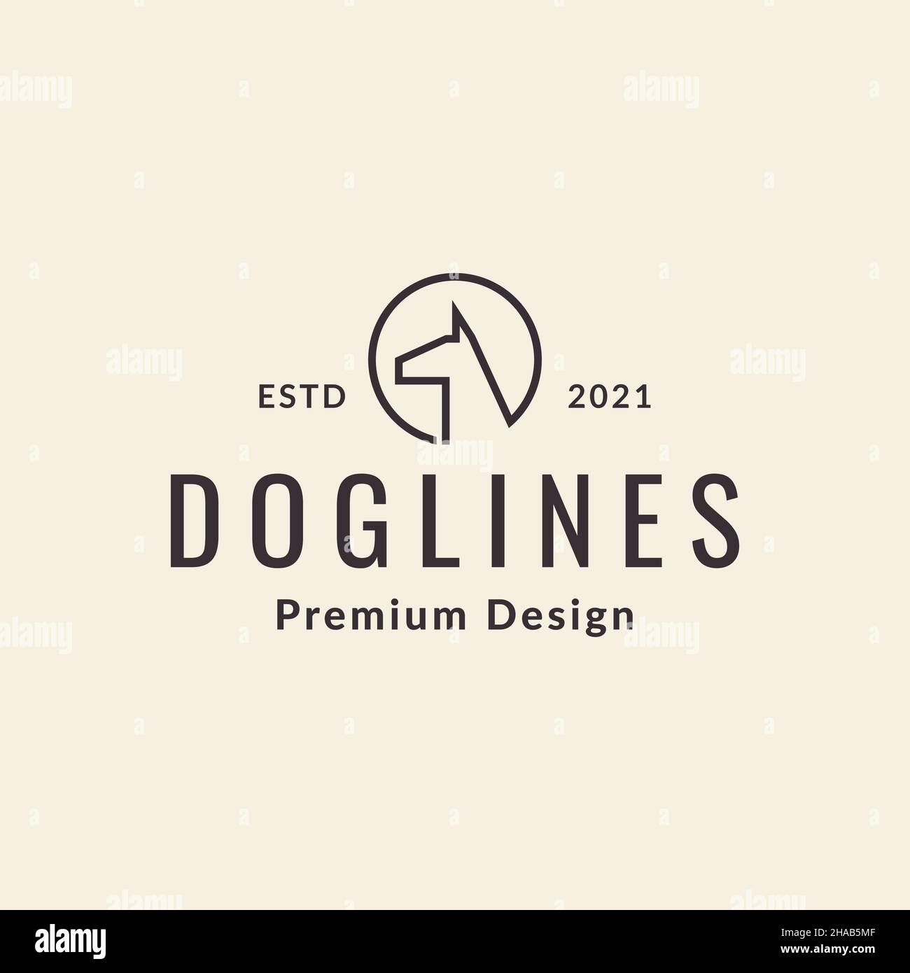 continuous line head dog security logo symbol icon vector graphic ...