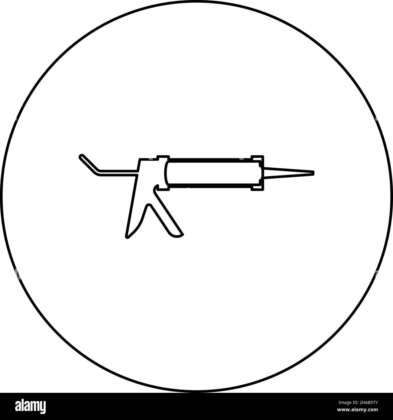 Silicone gun Caulking glue seal icon in circle round black color vector ...