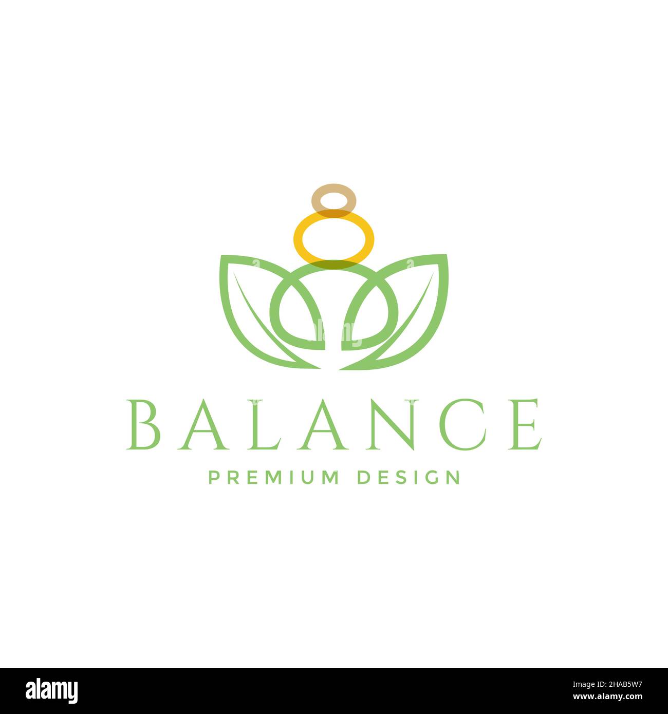 line abstract stone balance with leaf logo symbol icon vector graphic ...