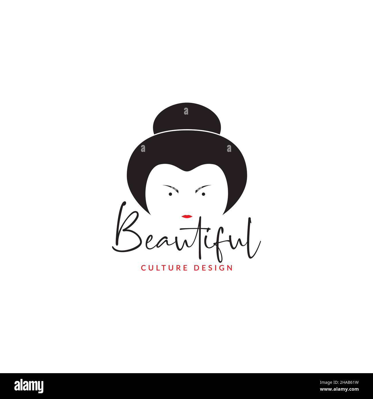 women face asian culture beauty logo symbol icon vector graphic design ...