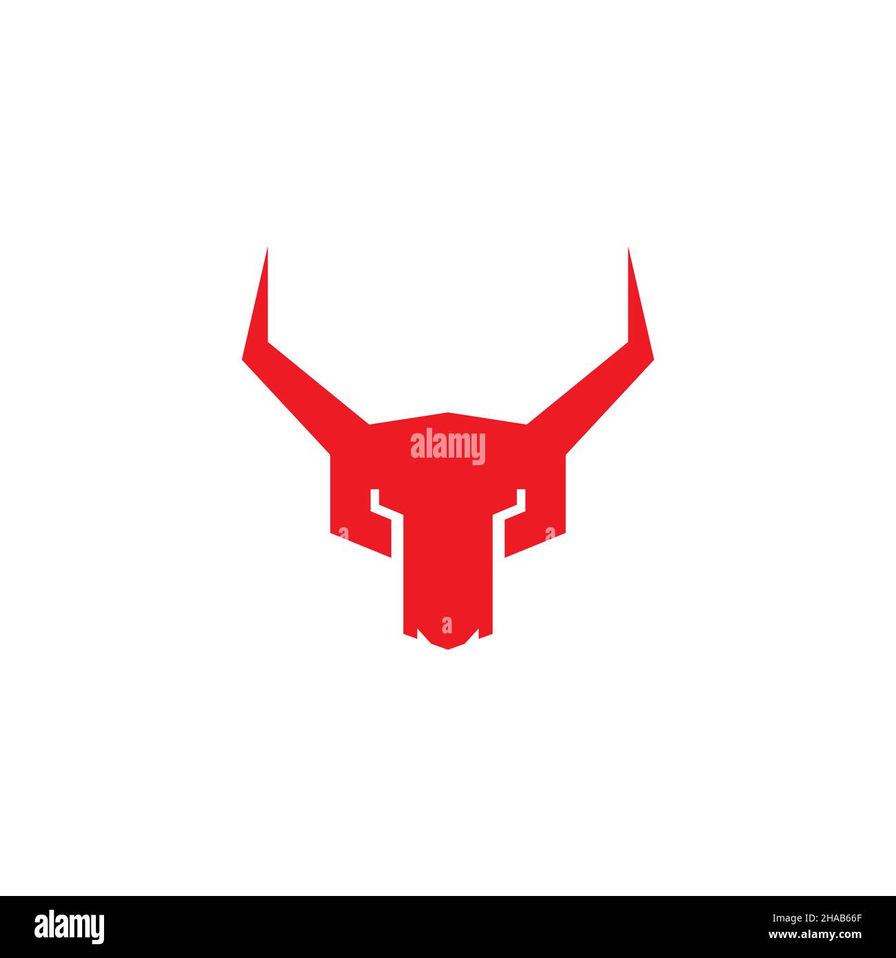 red animal head face with long horn logo symbol icon vector graphic ...