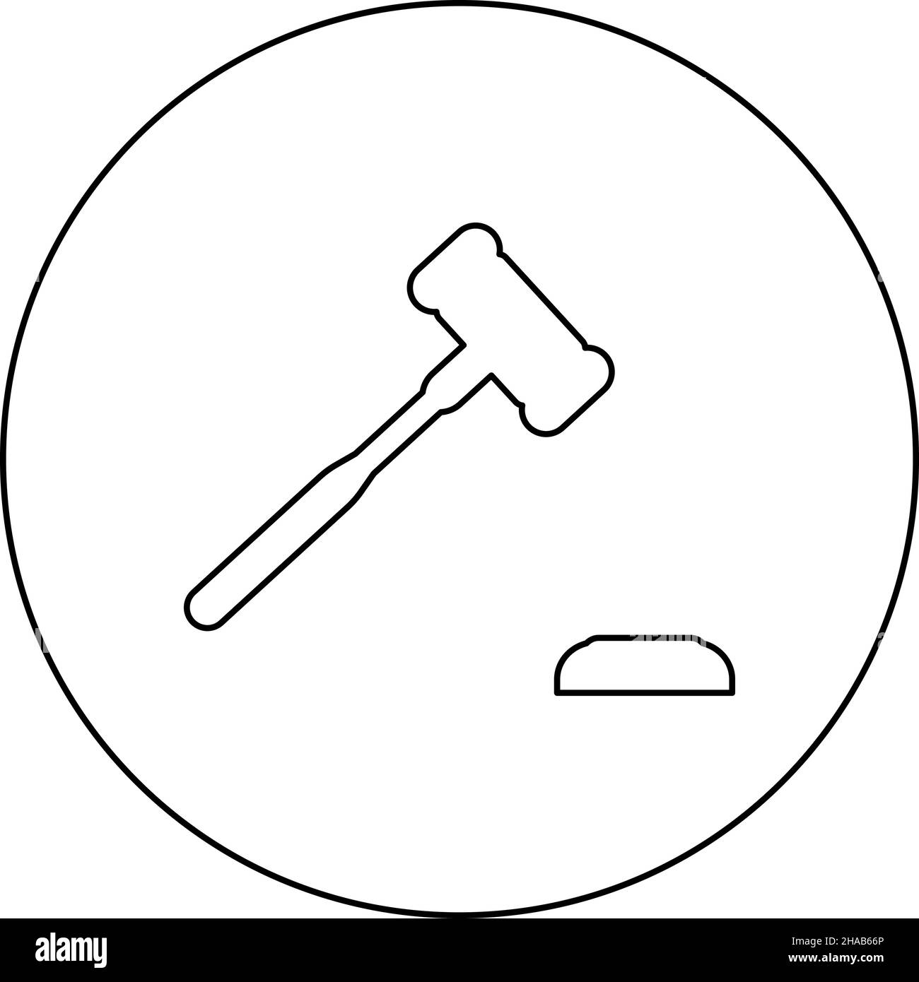 Black And White Gavel Outline