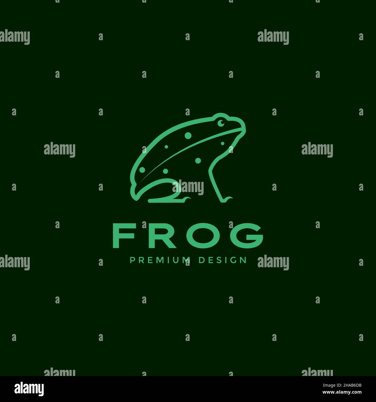 continuous line green frog logo symbol icon vector graphic design ...