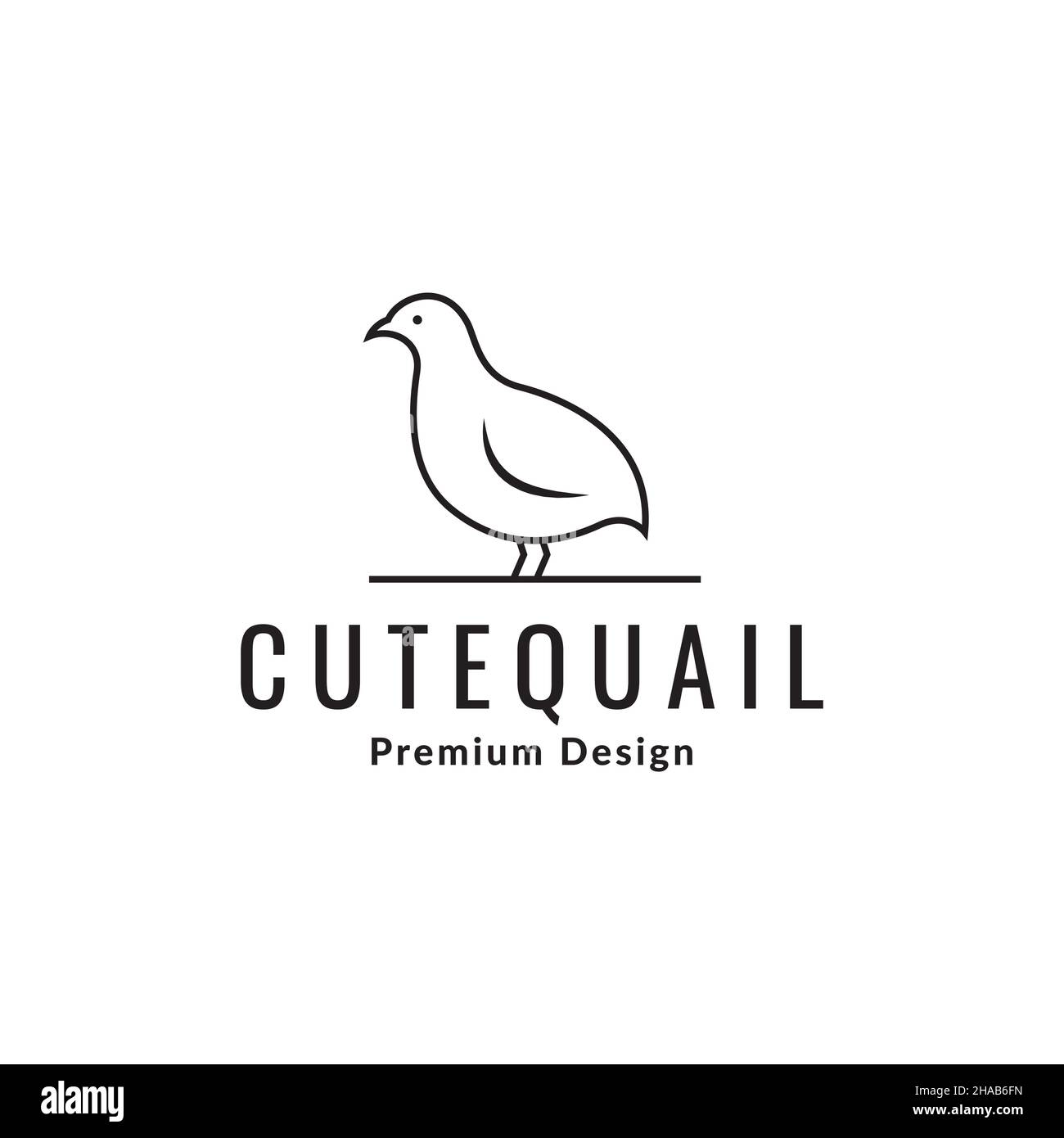 line little bird quail logo symbol icon vector graphic design ...