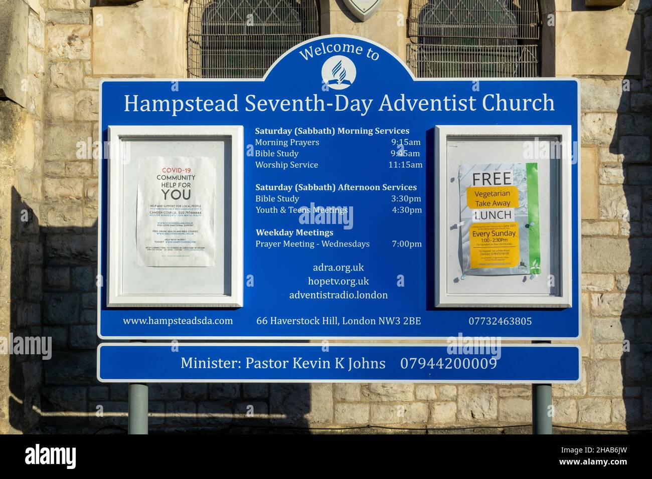 Hampstead Seventh Day Adventist Church building and sign in Hampstead ...
