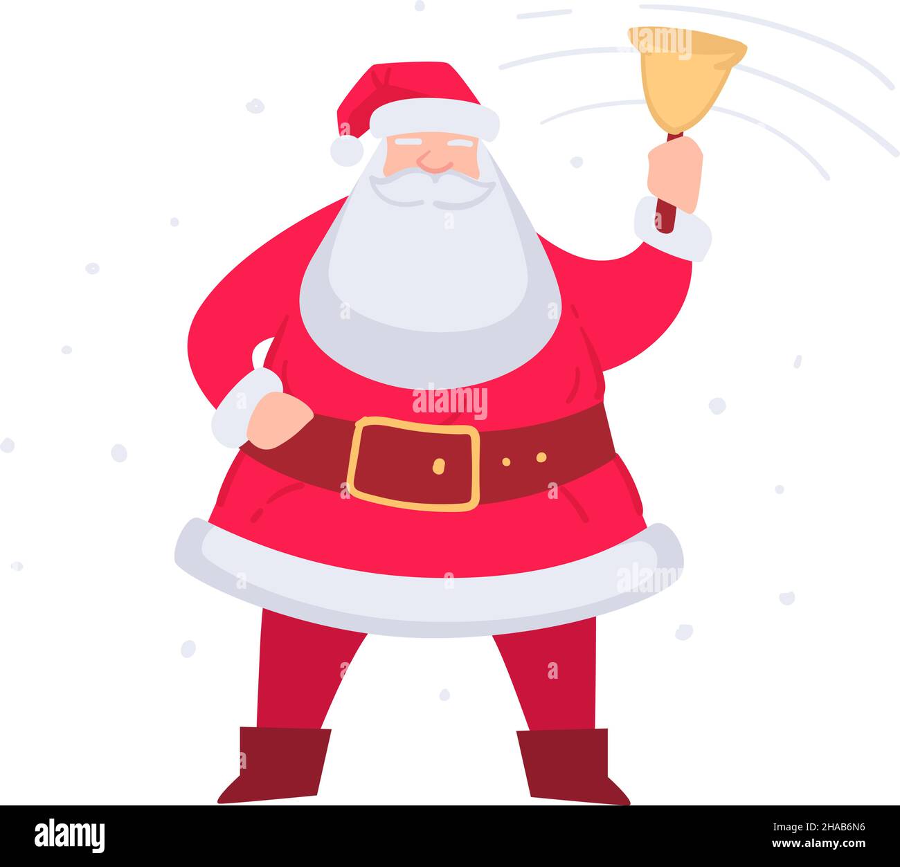 Santa Claus ringing bell, Christmas celebration Stock Vector Image ...