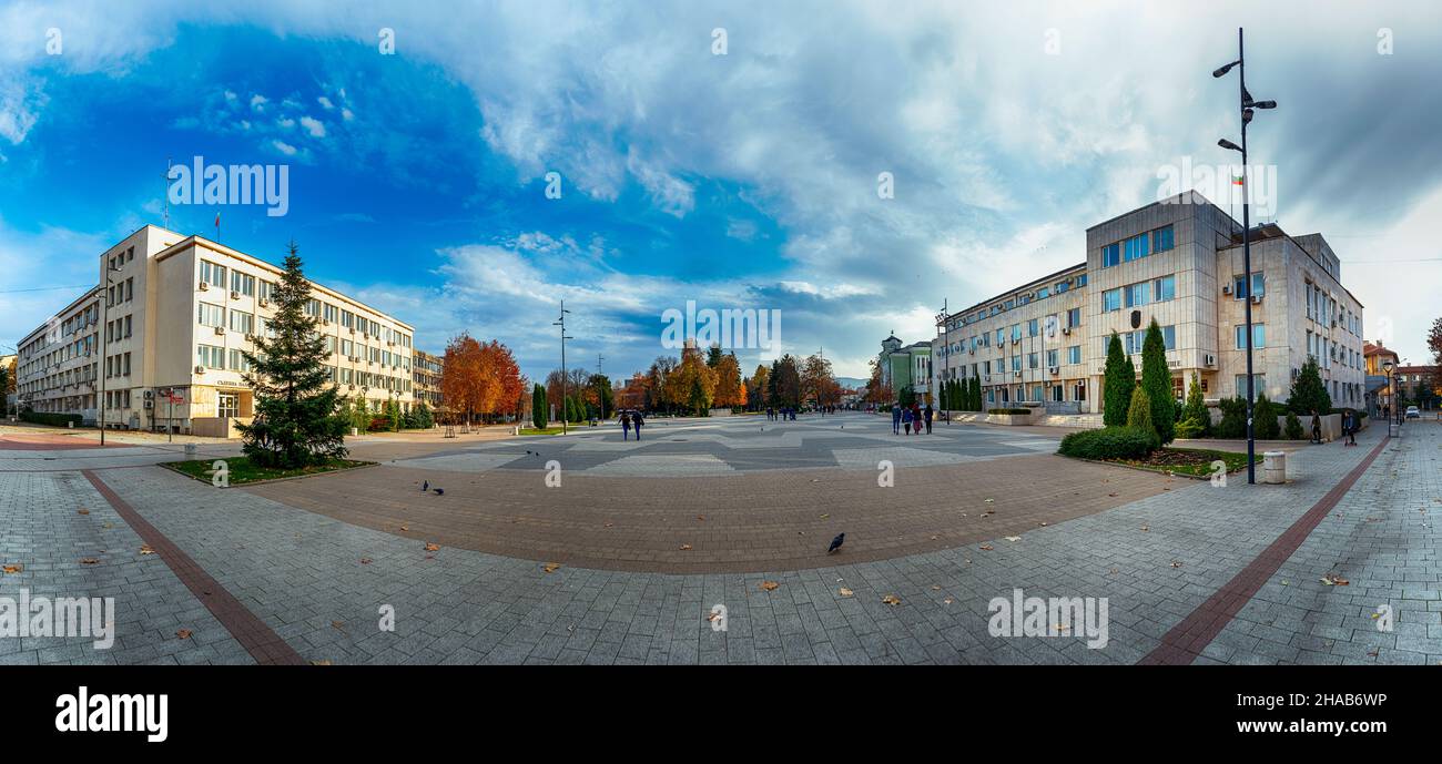 Center of historical town of Targovishte, Pazardzhik Region, Bulgaria ...