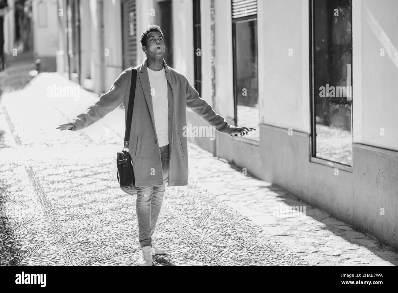 Young afro male Black and White Stock Photos & Images - Alamy