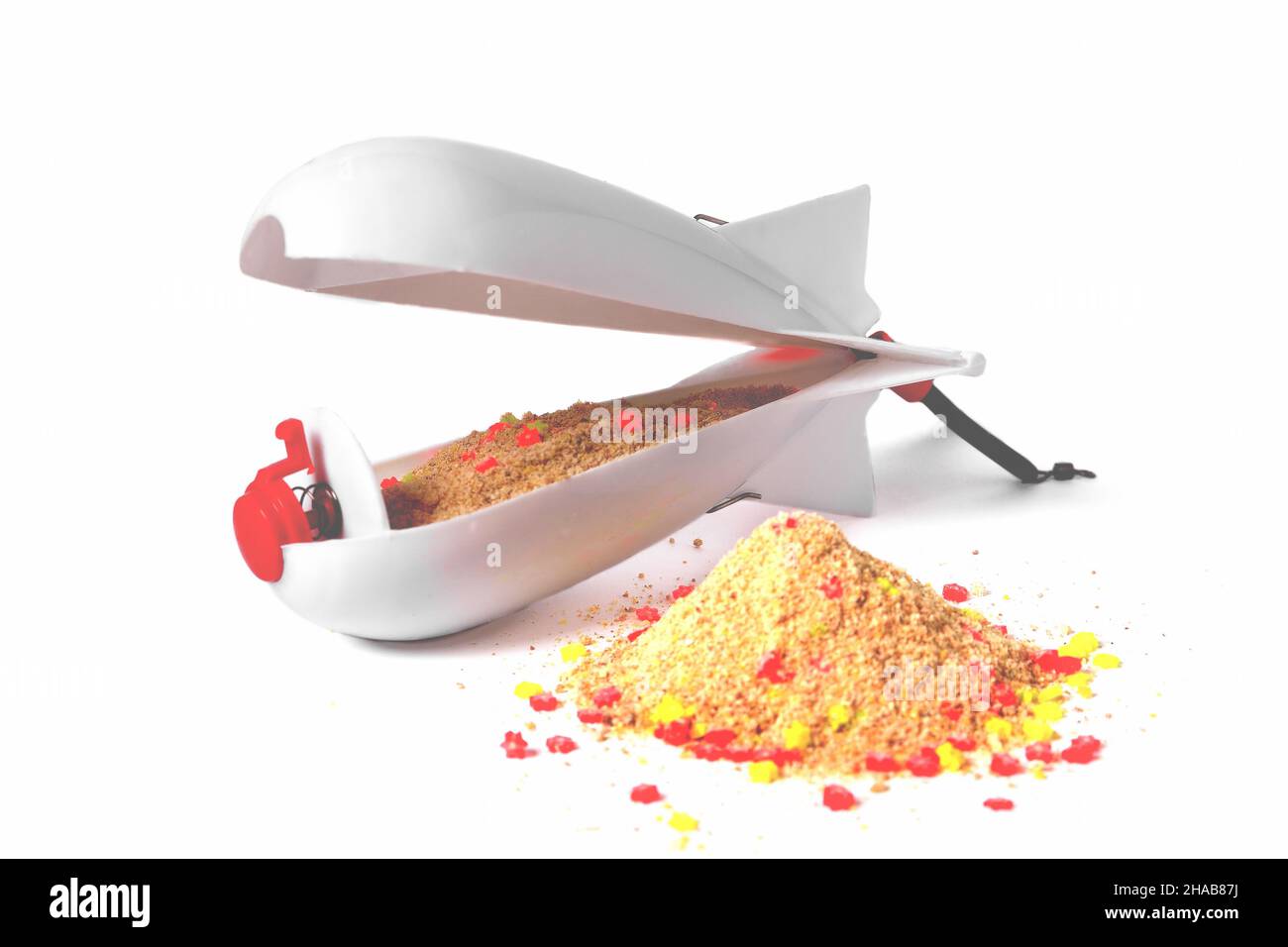 rocket-type fishing trough with food inside for long distance feeding ...