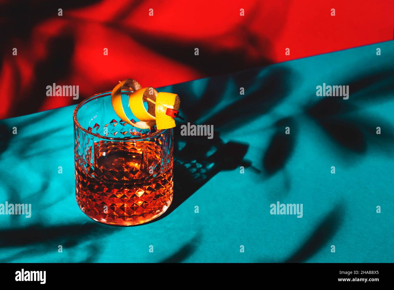 Sazerac, classic alcoholic cocktail with cognac, bourbon, absinthe ...