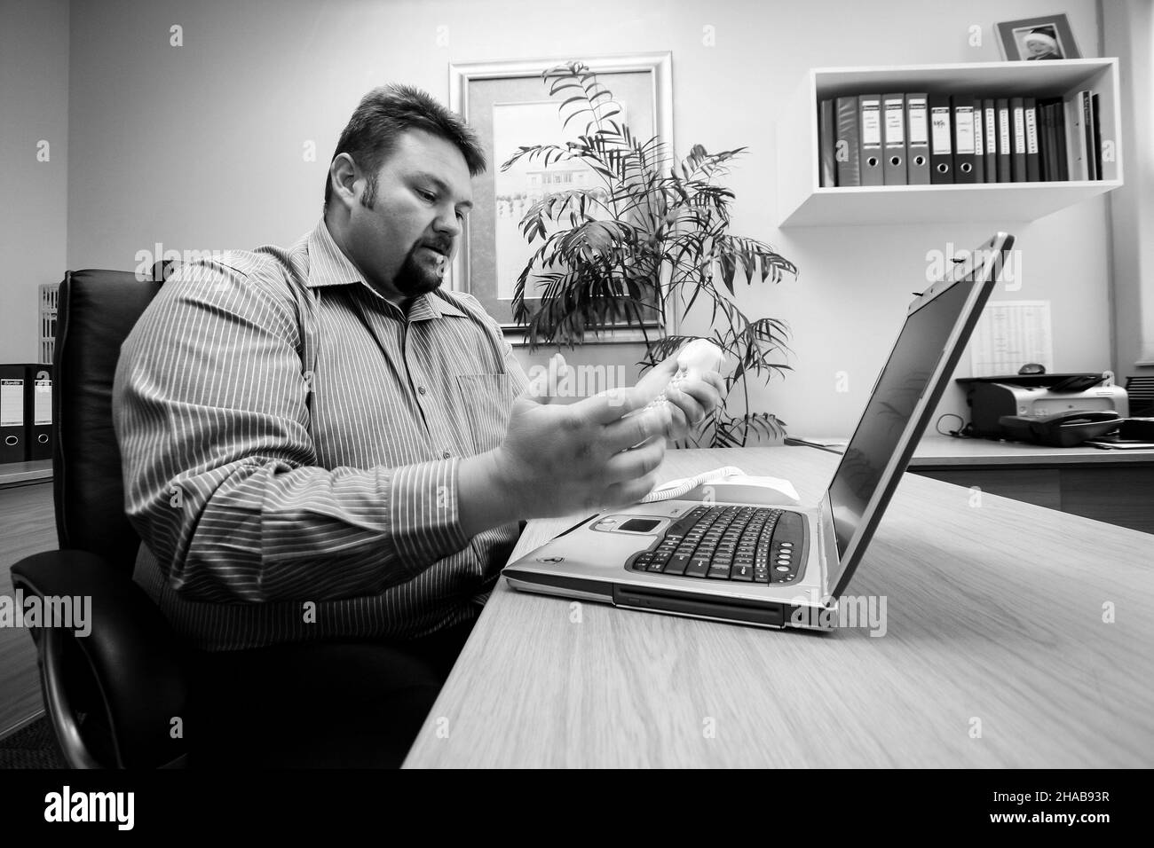 JOHANNESBURG, SOUTH AFRICA - Aug 09, 2021: A grayscale shot of an angry ...