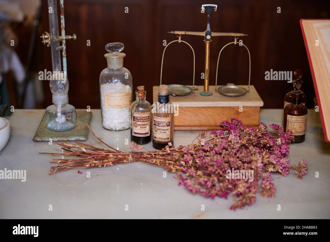 Detail of old pharmacy objects Stock Photo - Alamy