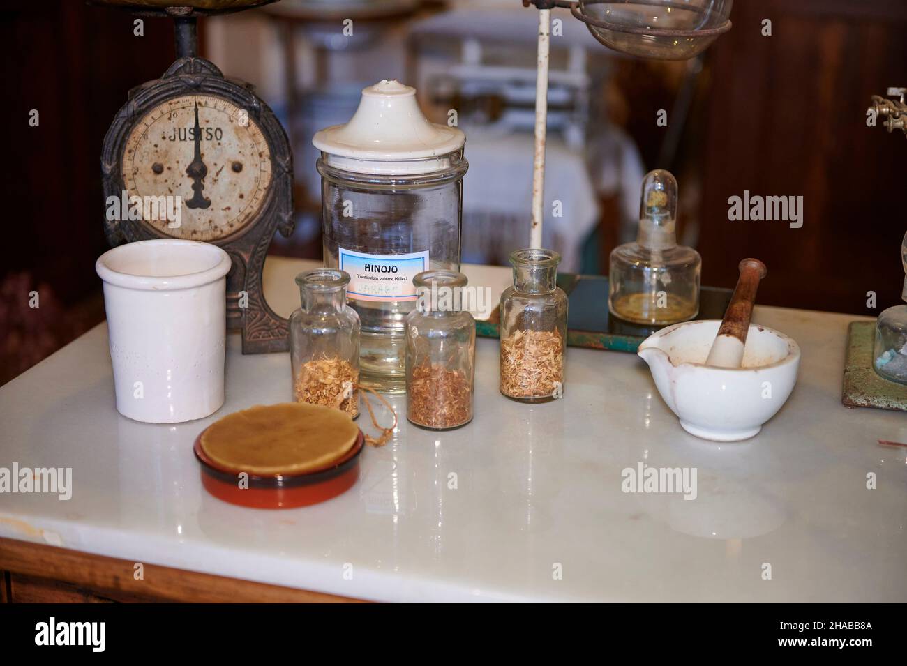 Detail of old pharmacy objects Stock Photo - Alamy