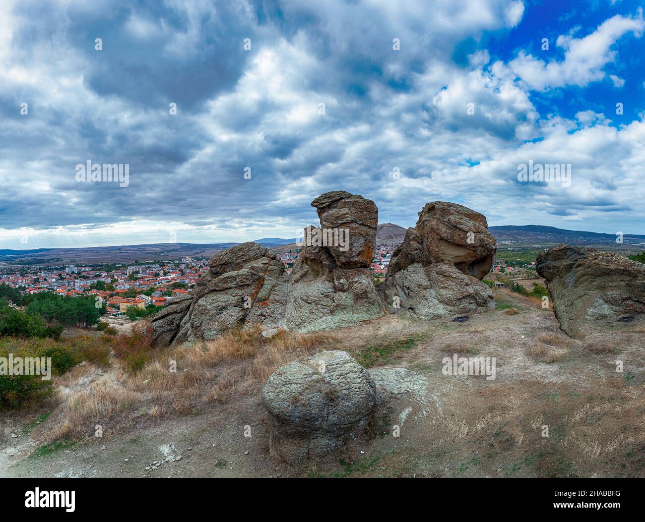 The rock-formation the "Three Petrified Brothers" is located just north ...