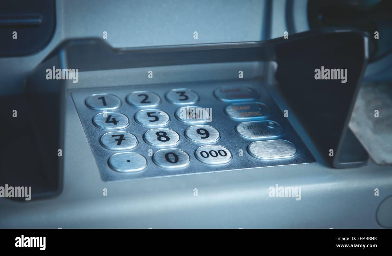 ATM machine with keypad and buttons Stock Photo - Alamy