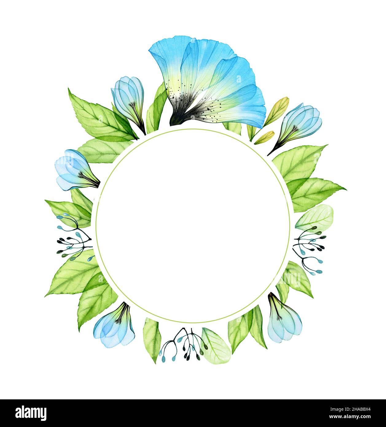 Watercolor round frame hi-res stock photography and images - Alamy