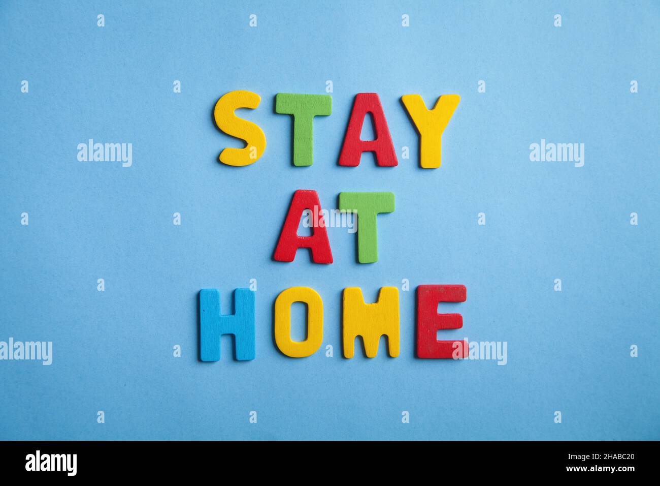 Stay safe blue words hi-res stock photography and images - Alamy