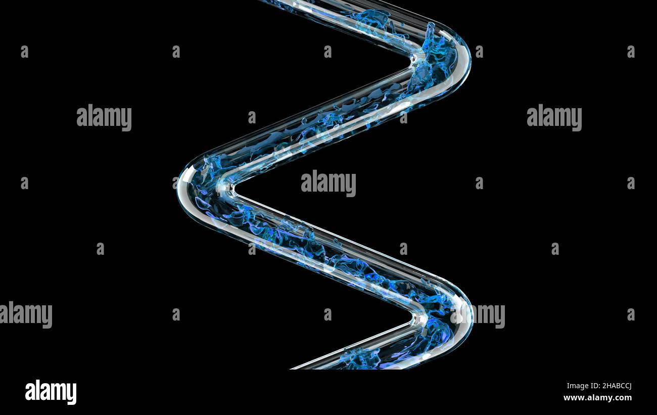 Glass chemical pipe blue liquid Medical science laboratory equipment ...