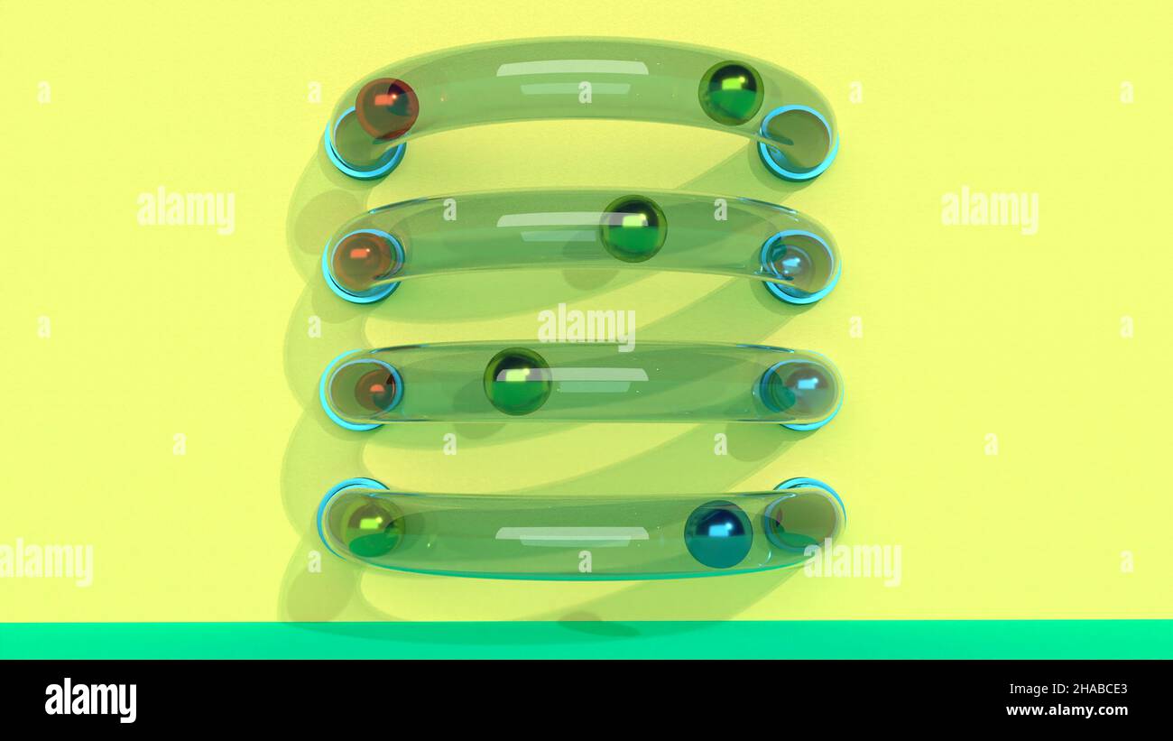 Minimal motion graphic intro Metal Balls running through glass tube ...