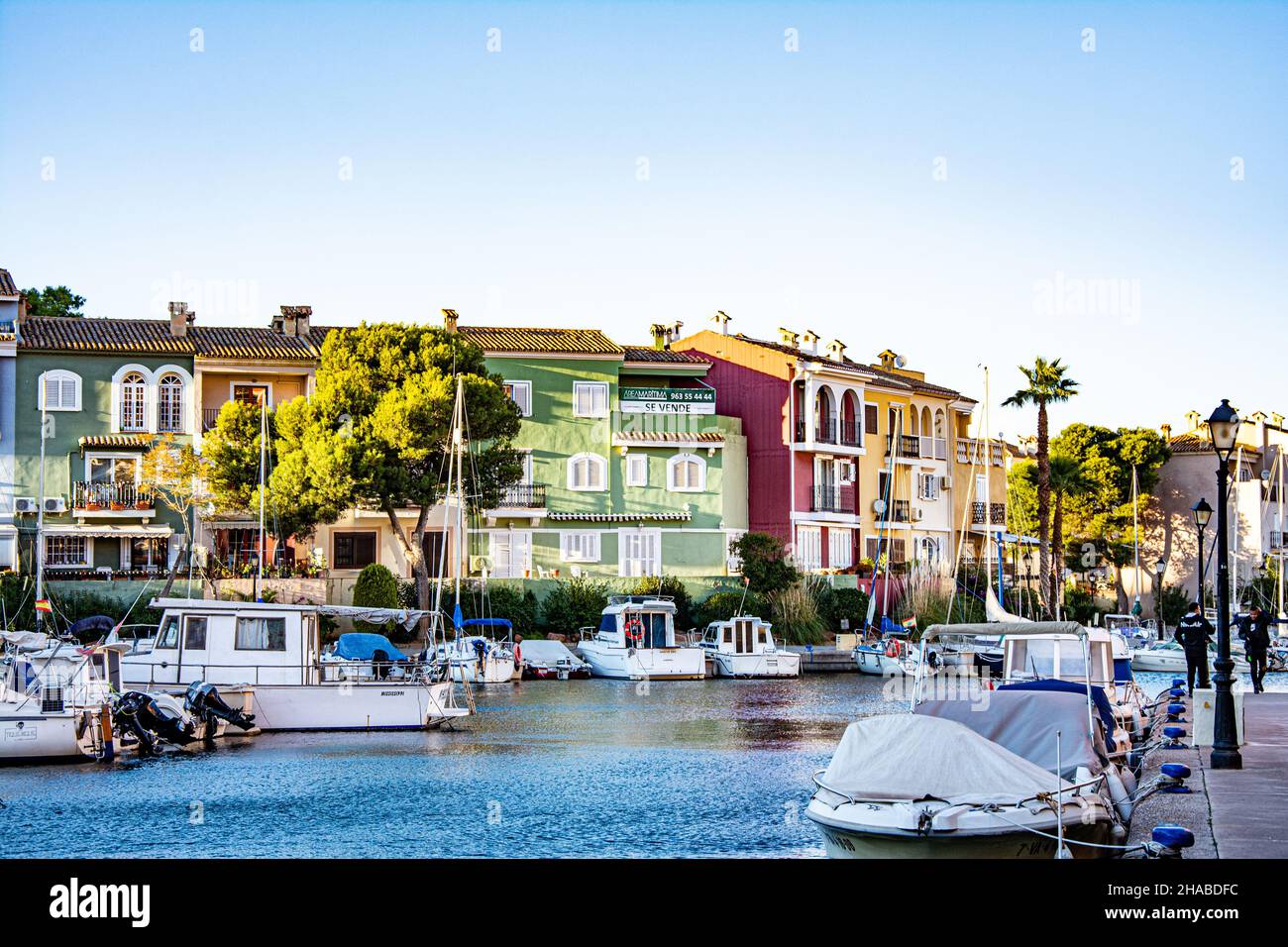 "Port Sa Playa, Valencia, Spain - 12/08/2021: Bright sunny day ...