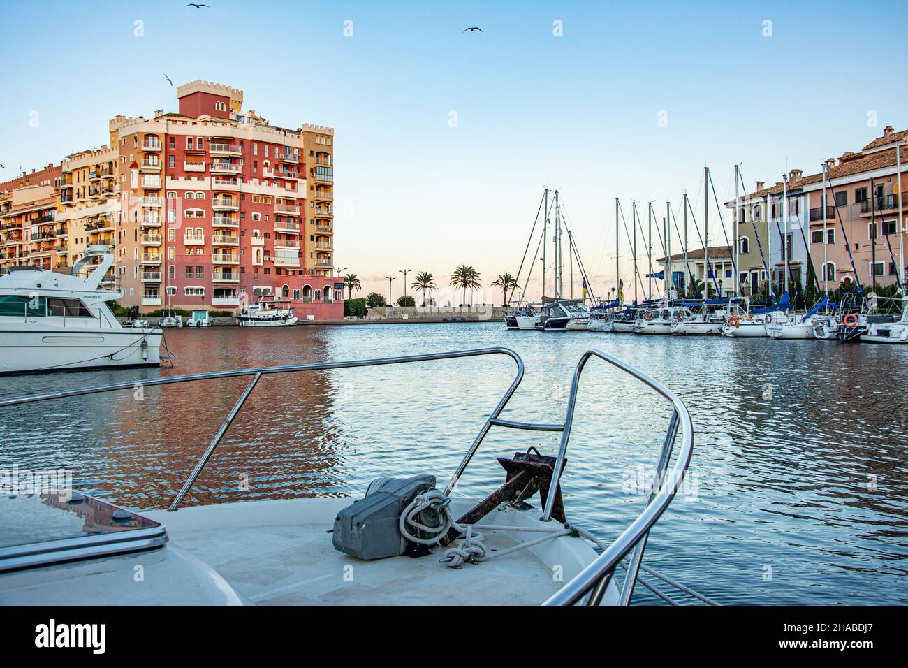 "Port Sa Playa, Valencia, Spain - 12/08/2021: Bright sunny day ...