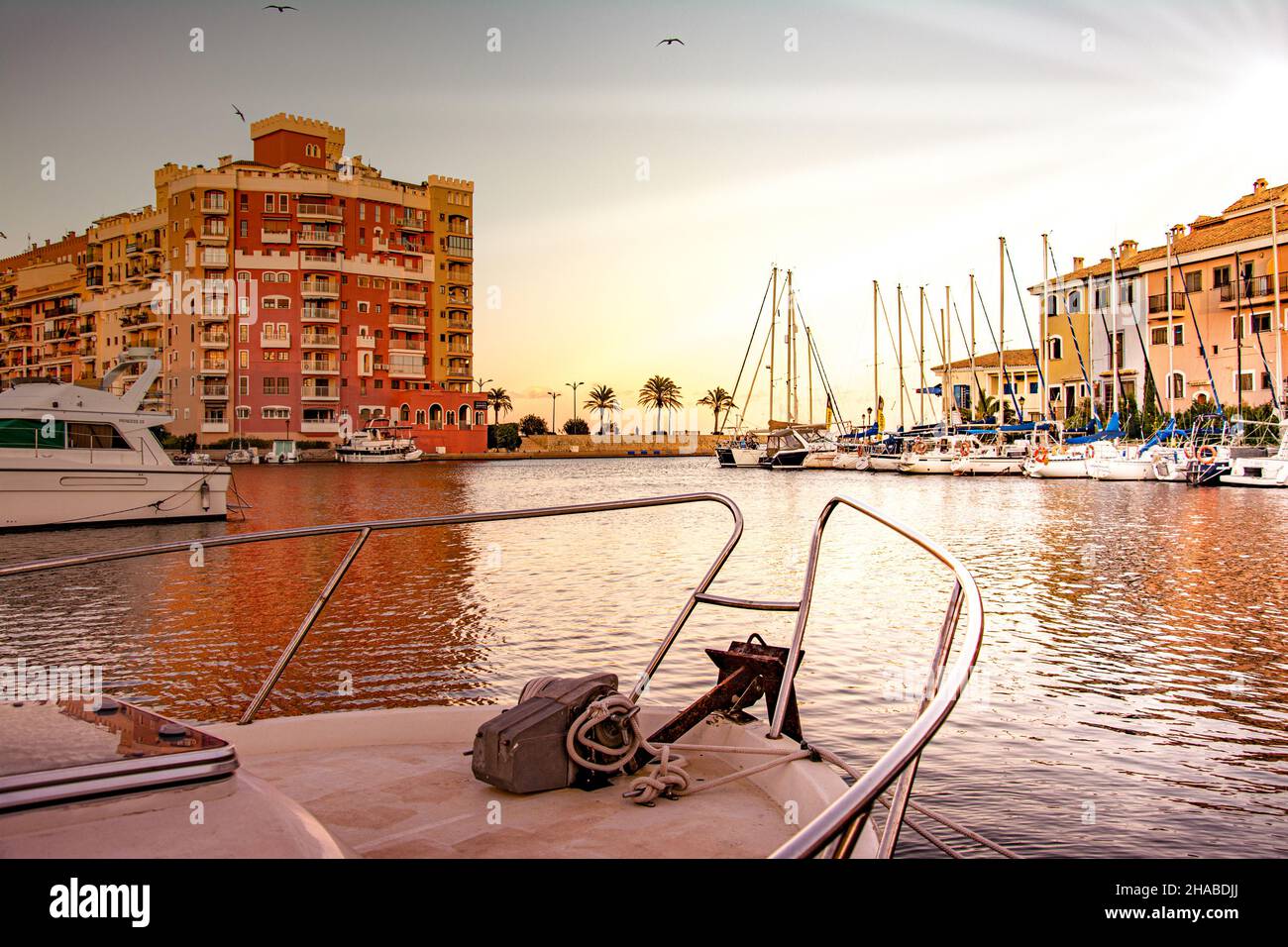 "Port Sa Playa, Valencia, Spain - 12/08/2021: Bright sunny day ...