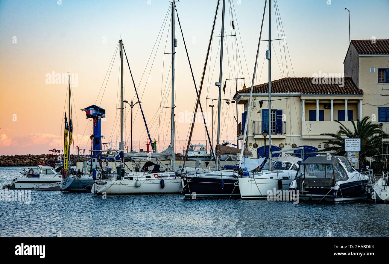 "Port Sa Playa, Valencia, Spain - 12/08/2021: Bright sunny day ...