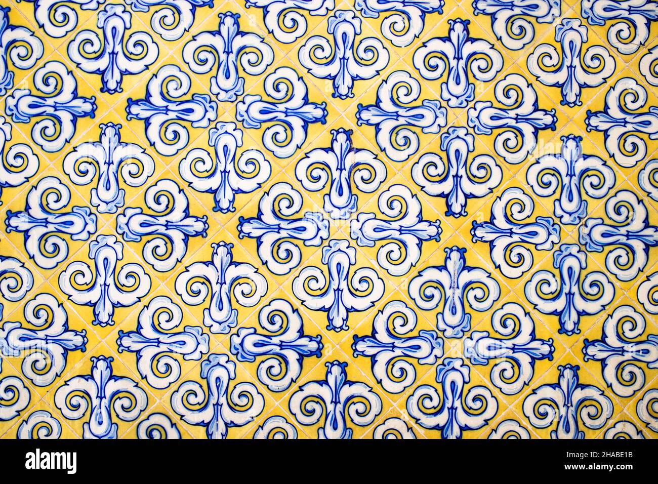 traditional Spanish glazed tiles background Stock Photo - Alamy