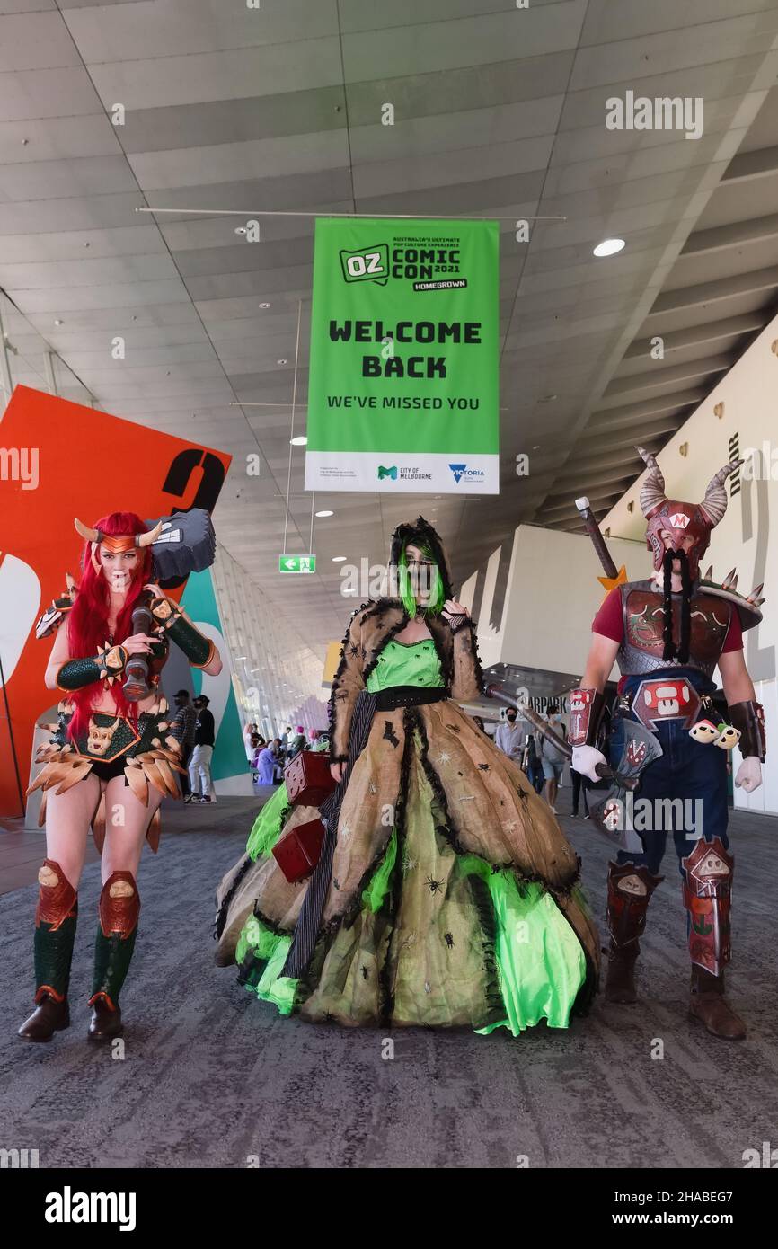 Melbourne, Australia, 12 December, 2021. Foam crafted warriors make ...