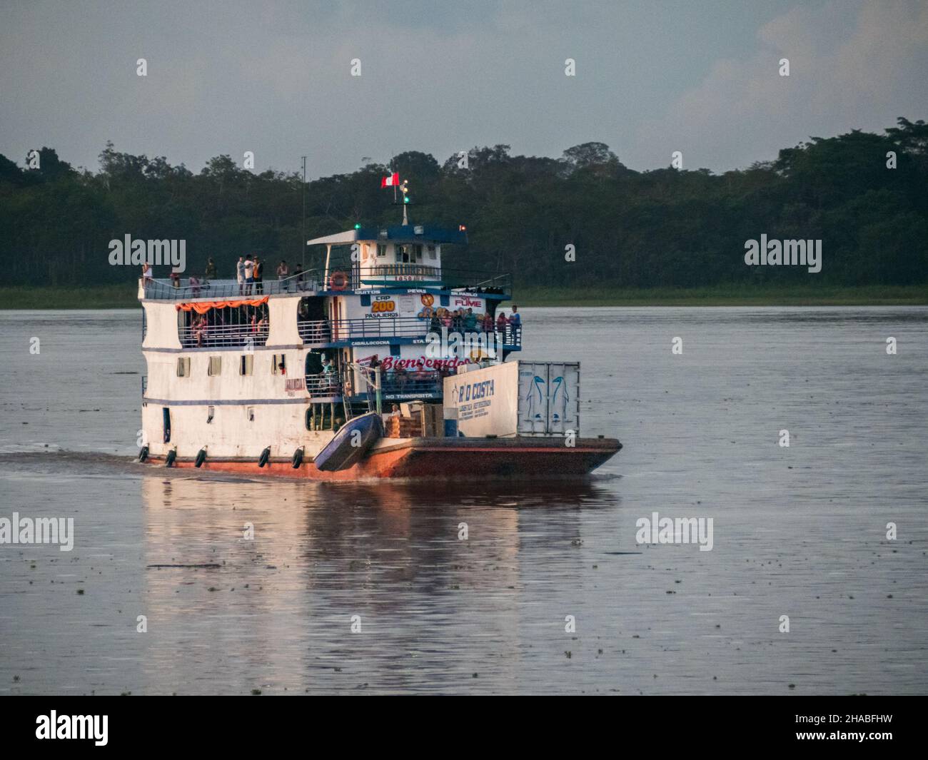 Iquitos, Peru - Dec, 2019: Ferry boat on the Amazon River, Amazonia ...