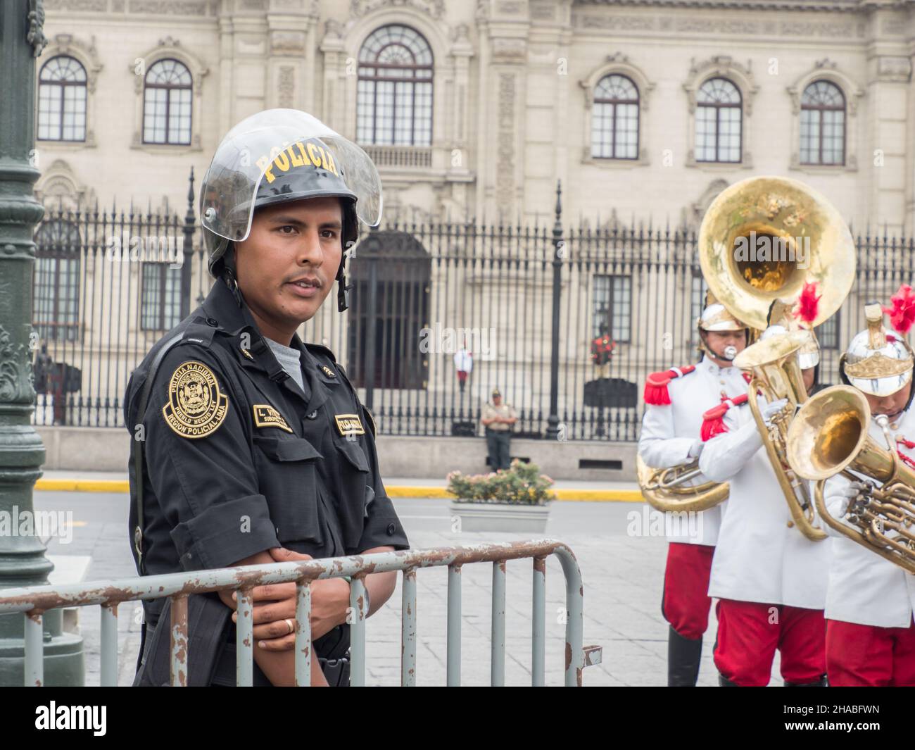 Lima, Peru - December 12, 2019: Guards of the Presidential Palace are ...