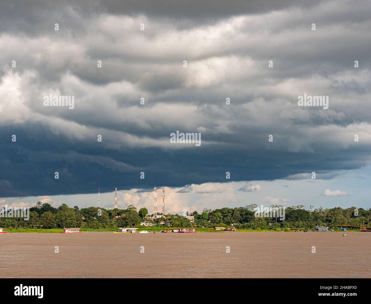 Storm clouds over the Amazon river in the rainforests - green lungs of ...