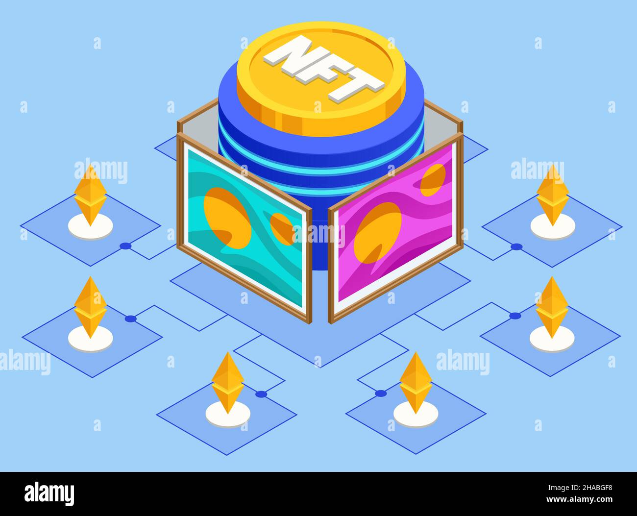 Isometric NFT Non-fungible token is a unique and non-interchangeable unit of data stored on a ...