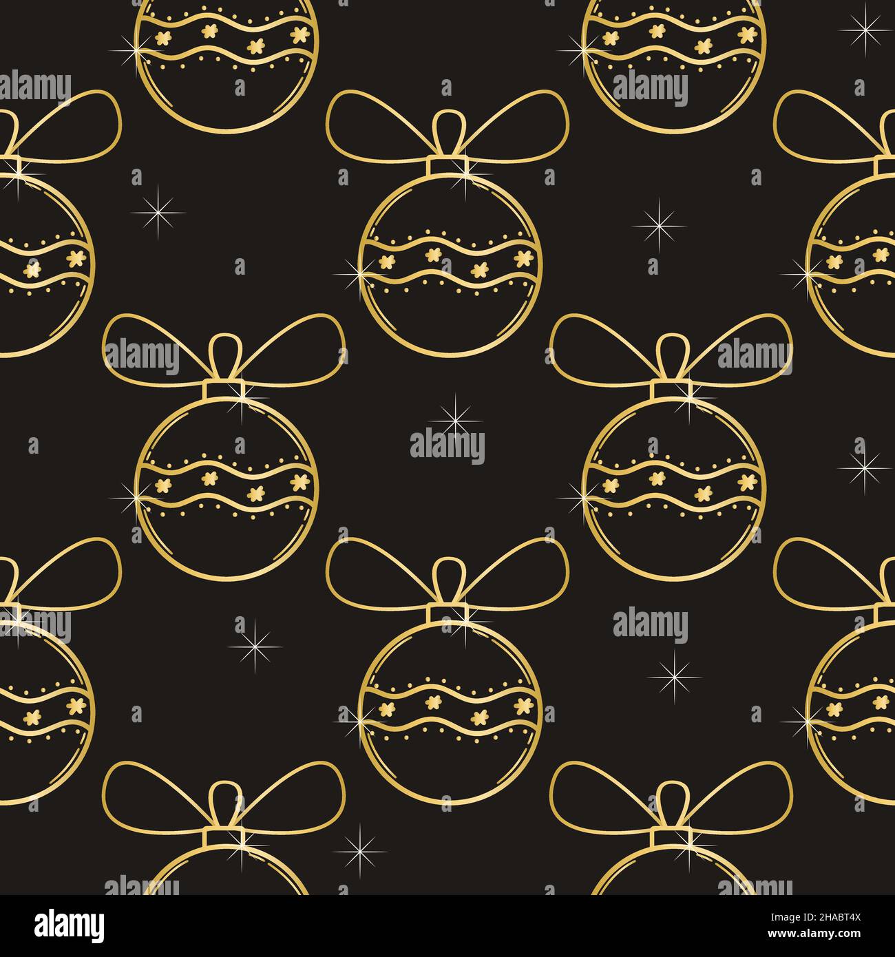Gold Christmas balls seamless pattern vector illustration Stock Vector ...