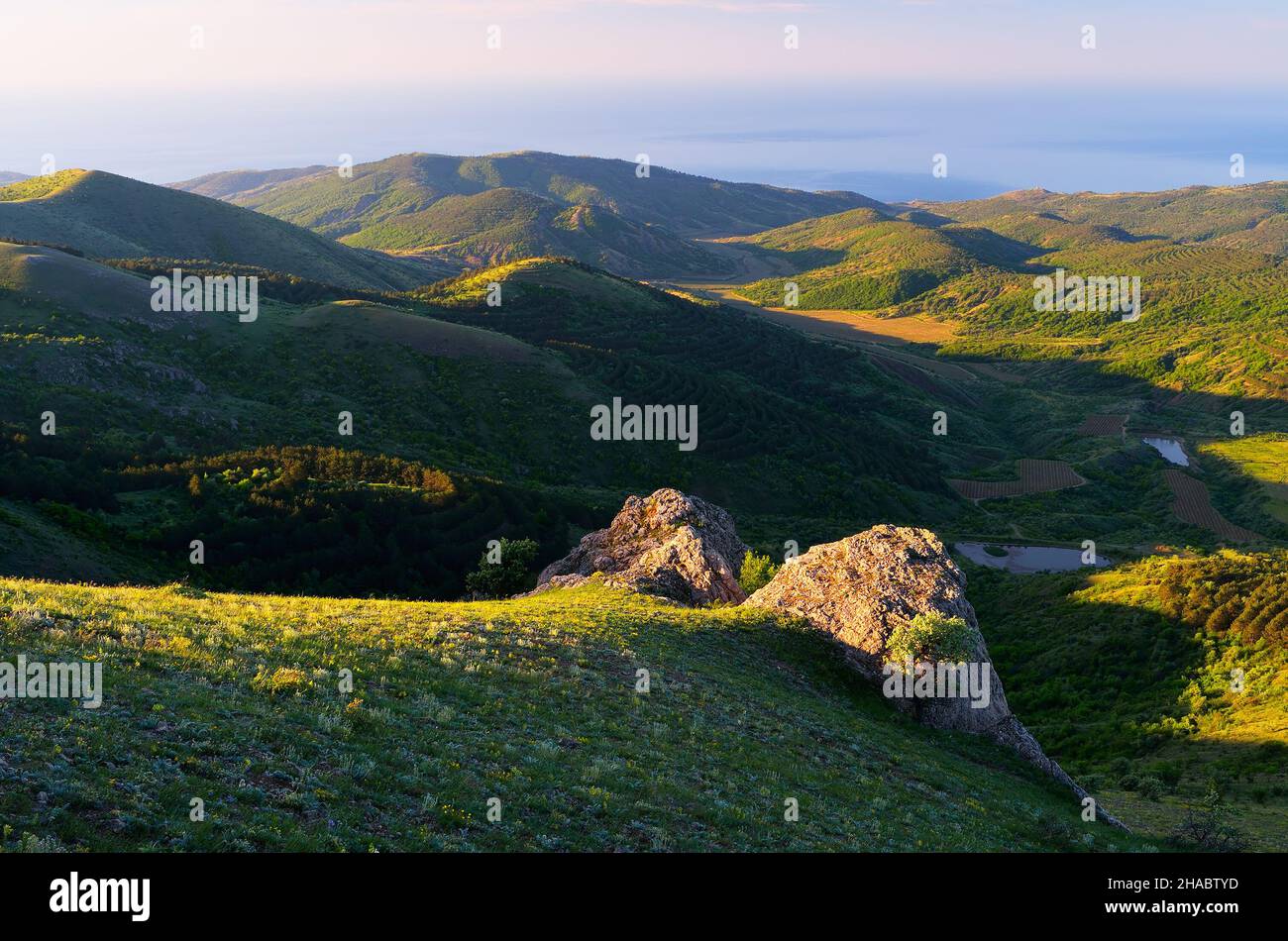 Summer evening landscape scene hi-res stock photography and images - Alamy