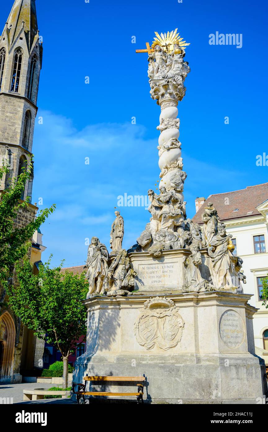 Statue of the Holy Trinity Plague column in front of the Goat the ...