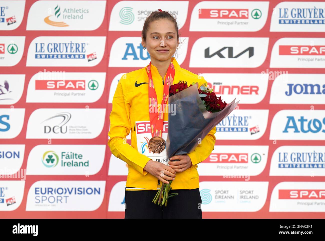 Germany's Emma Heckel celebrates with their bronze medal from the Women ...