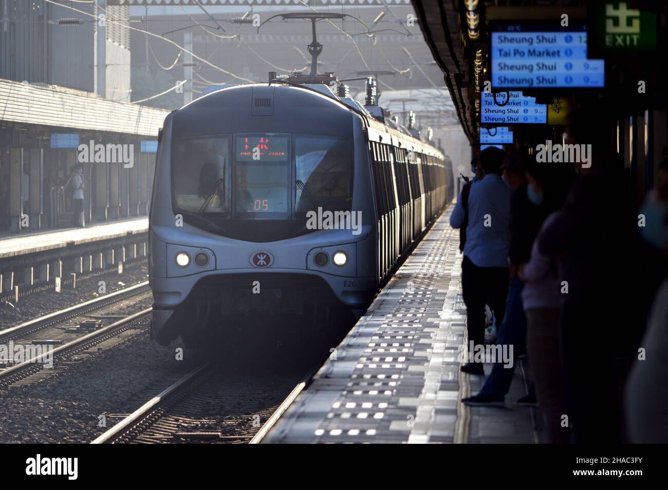 Metro Cammell EMU at Tai Wai Station on the East Rail Line of the MTR ...
