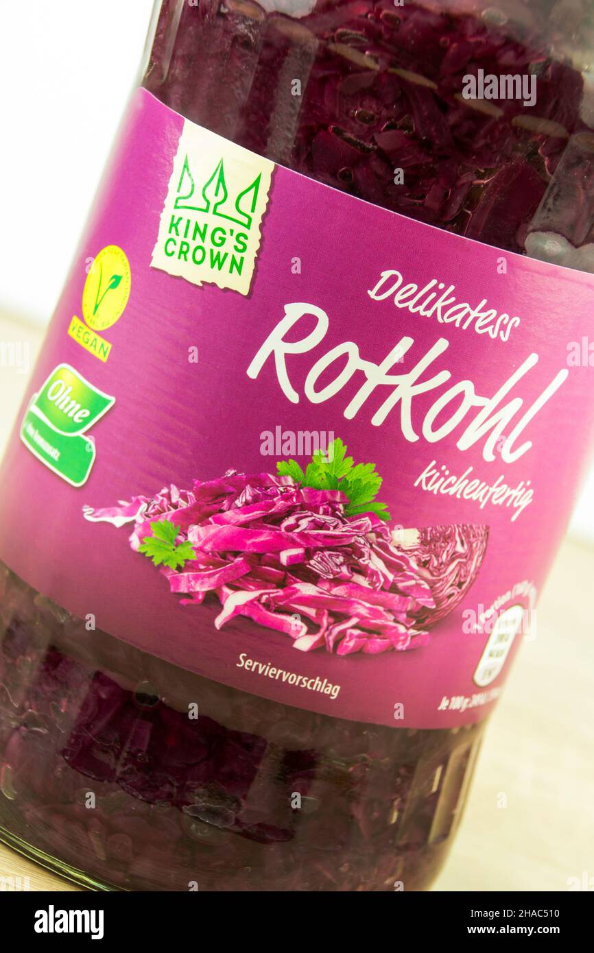 Hamburg, Germany - Secember 5 2021: Kings Crown Delikatess Rotkohl im ...