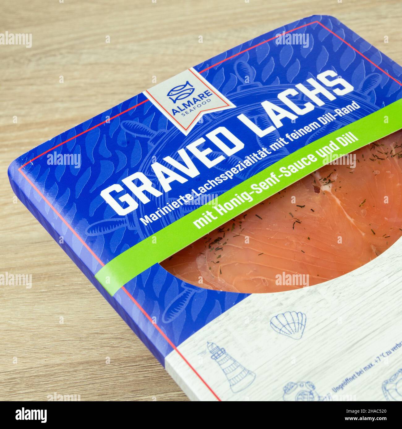 Hamburg, Germany - October 24 2021: Salmon Trouts Almare Seafood Graved ...