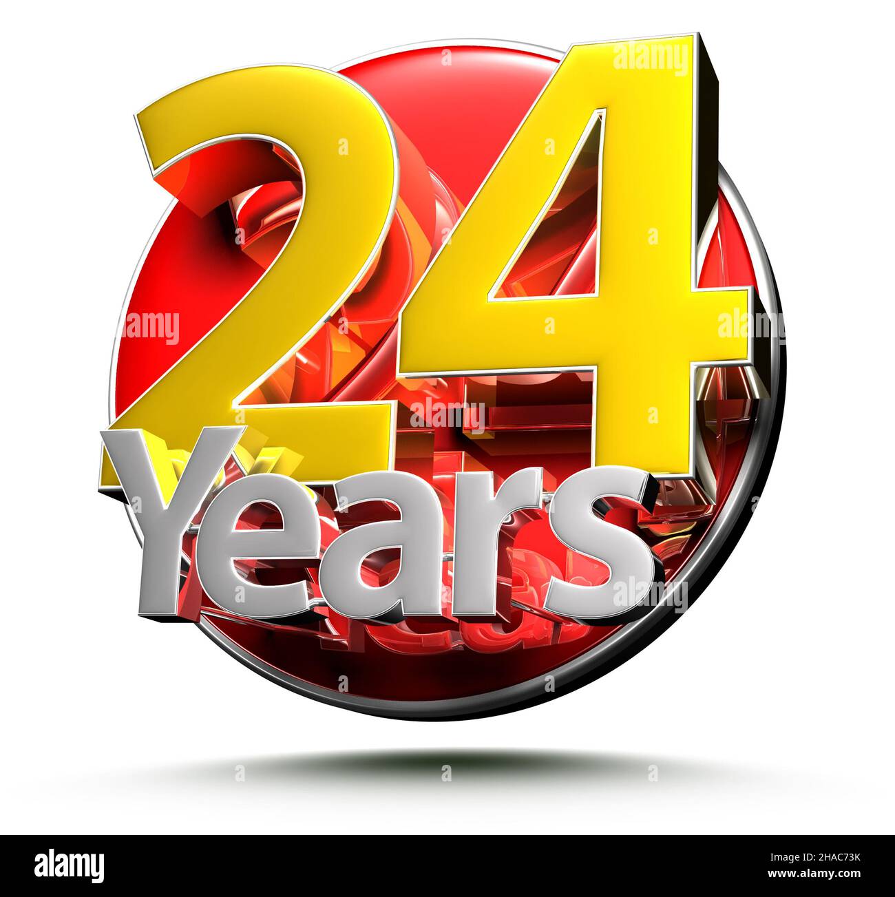 Sign 24 years isolated on white background 3D illustration with ...
