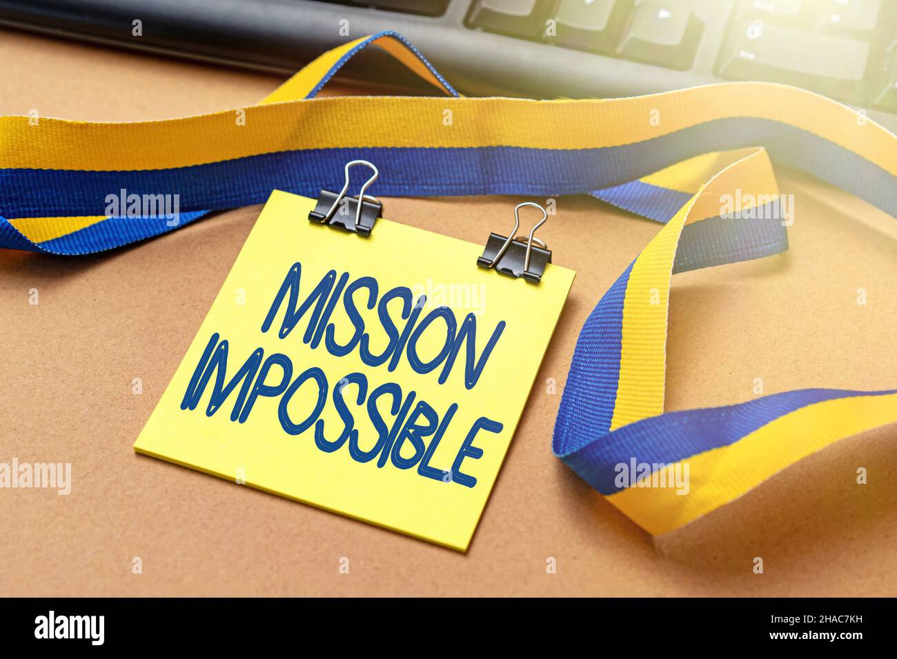 Conceptual caption Mission Impossible. Business concept Difficult ...