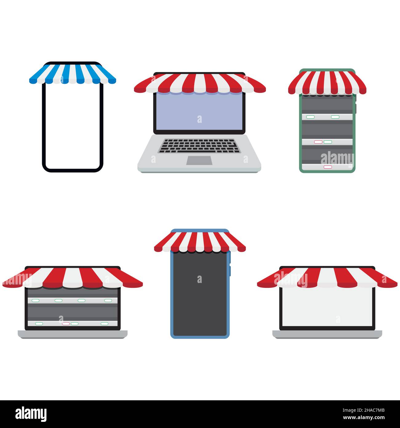 Set of template online store laptop and smartphone. Vector online ...