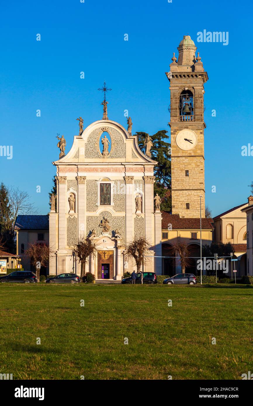 Treviolo, Bergamo, Lombardy, Italy - December 11 2021: Church of San ...