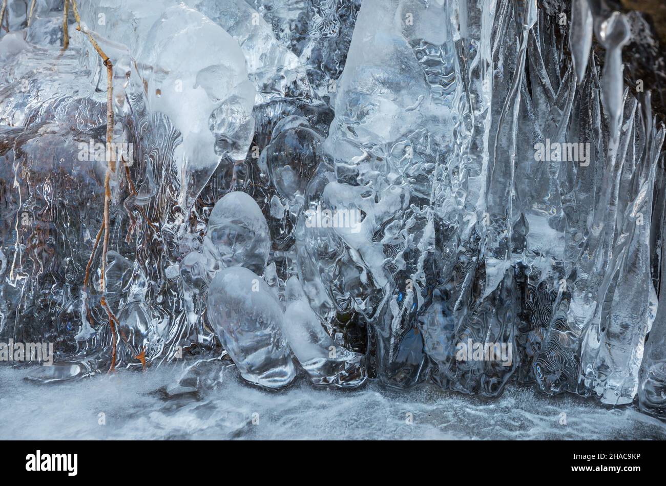 Closeup beautiful frozen waterfall hi-res stock photography and images ...