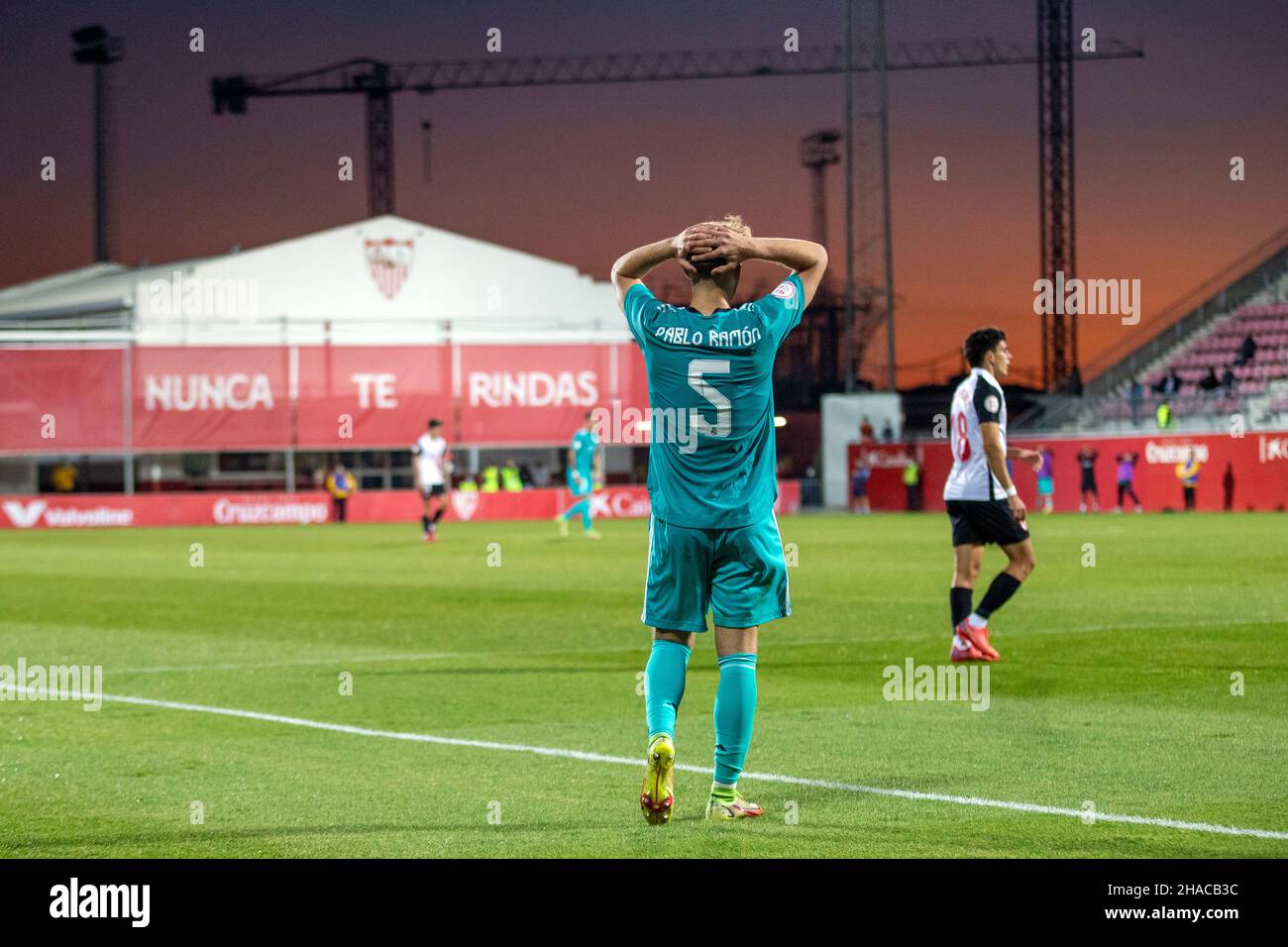 Seville, Spain. 11th Dec, 2021. Pablo Ramon (5) of Real Madrid Castilla ...