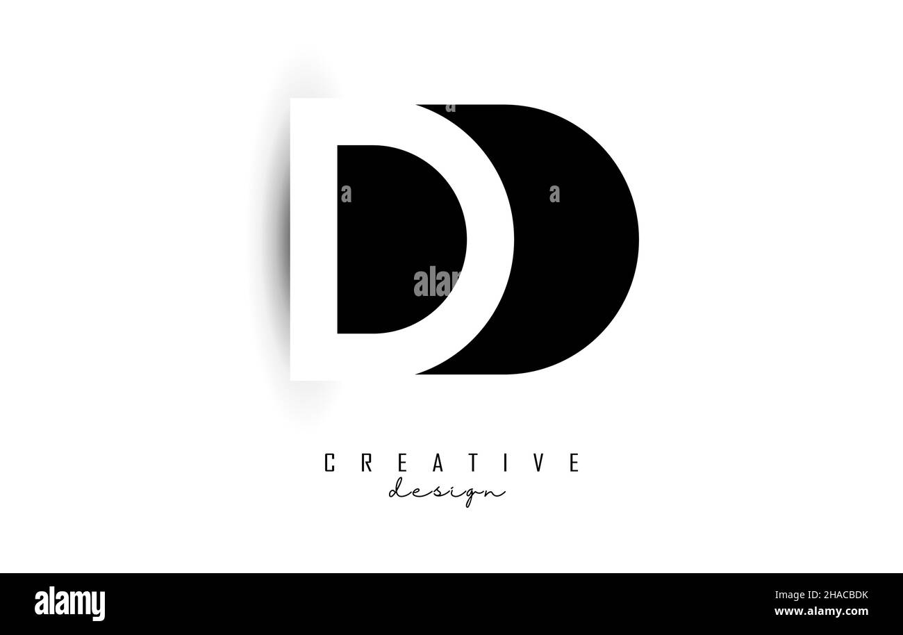 Letters DD Logo with black and white negative space design. Letters D ...